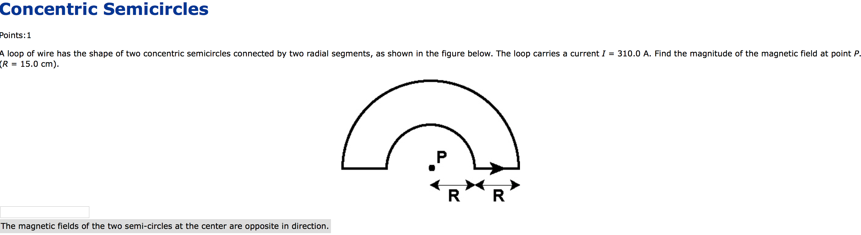 Solved Concentric Semicircles Points: 1 A loop of wire has | Chegg.com