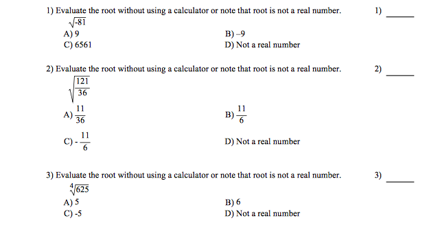 Solved 1 1 Evaluate The Root Without Using A Calculator Or Chegg