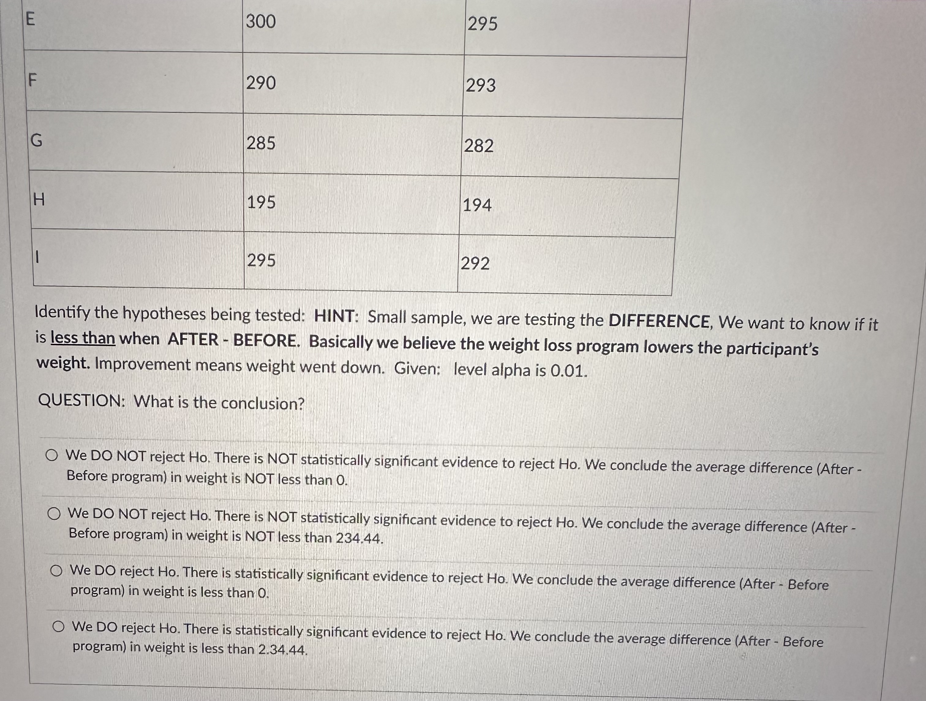 Solved WEIGHT LOSS EXAMPLE Being overweight may have many | Chegg.com