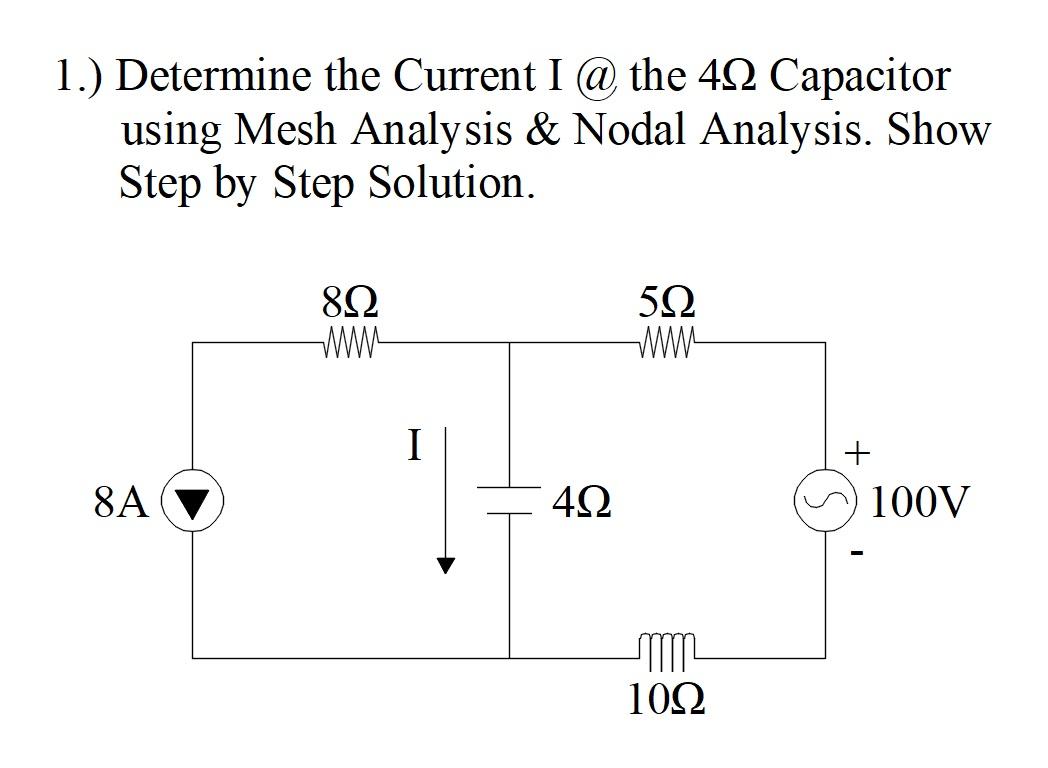 Solved 1.) Determine the Current I @ the 4Ω Capacitor using | Chegg.com