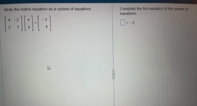 Solved Write the matrix equation as a system of equations | Chegg.com