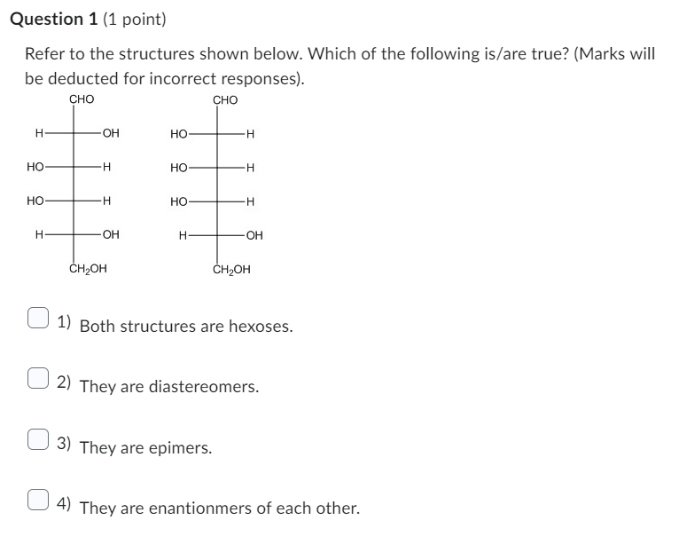 Solved Refer to the structures shown below. Which of the | Chegg.com