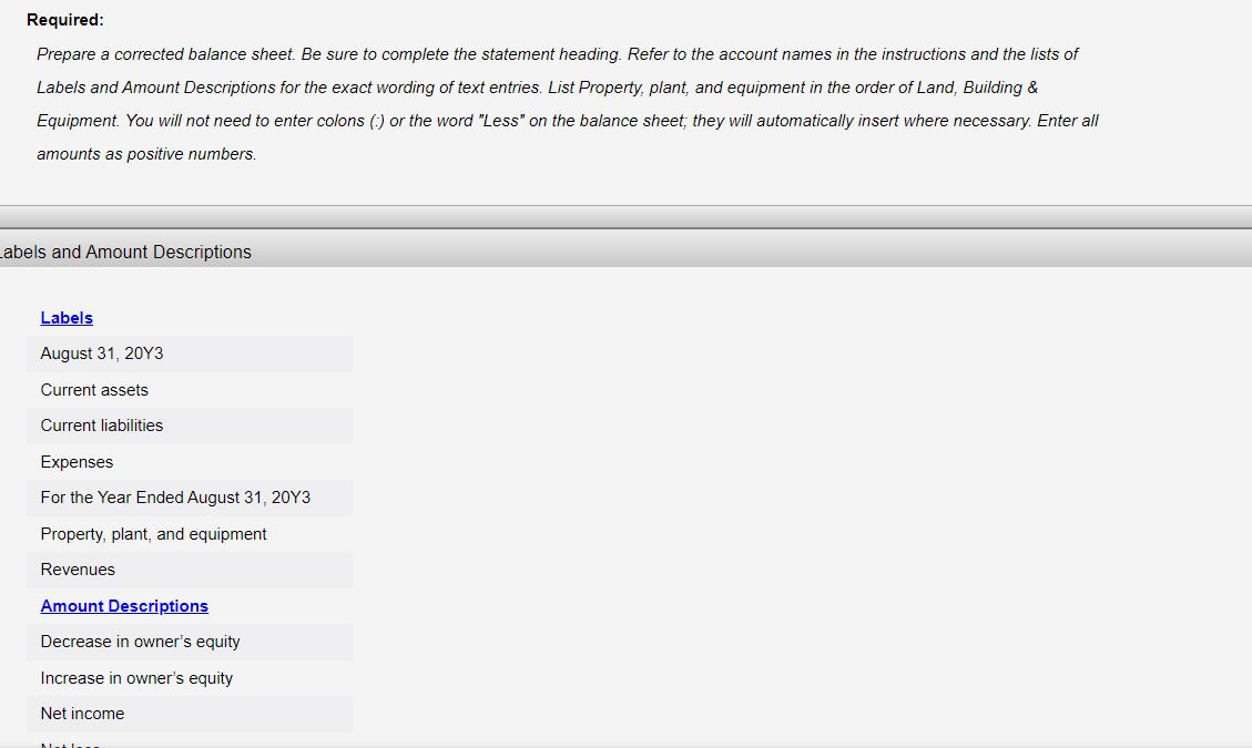 Solved Balance sheet Instructions Below is the balance sheet | Chegg.com