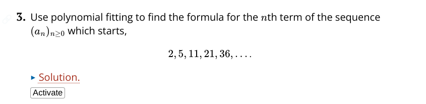 Solved 3. Use polynomial fitting to find the formula for the | Chegg.com