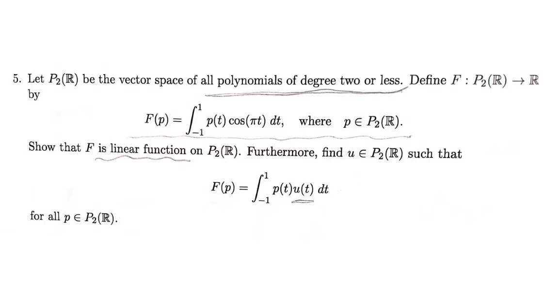 Solved 5. Let P2(R) be the vector space of all polynomials | Chegg.com