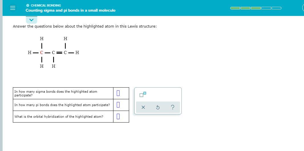 Solved CHEMICAL BONDING Counting sigma and pi bonds in a | Chegg.com