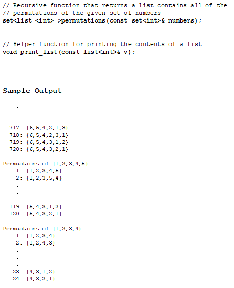Solved Some problem require finding all permutations | Chegg.com