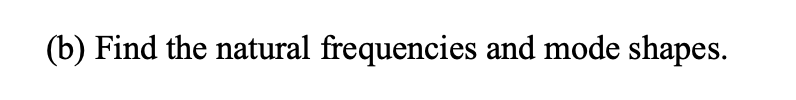 Solved (b) Find the natural frequencies and mode shapes.(c) | Chegg.com