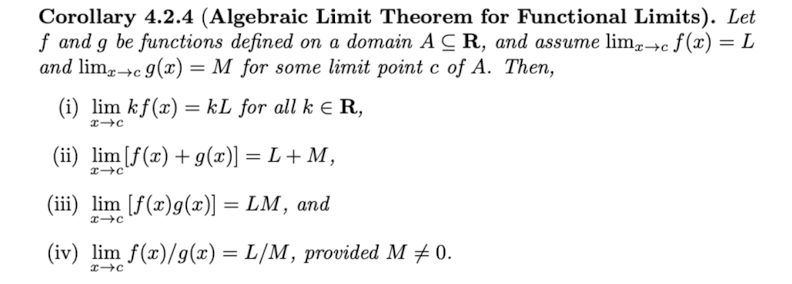 Solved Definition 4.2.1 (Functional Limit). Let f:A→R, and | Chegg.com