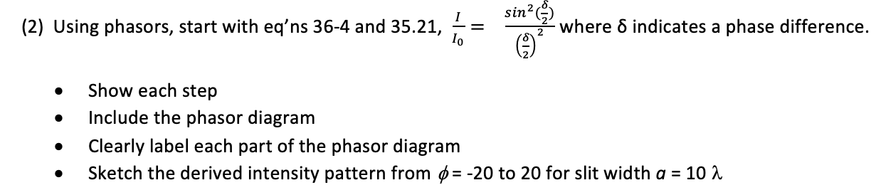 (1) Using phasors, start with eq'ns 35-20 and 35.21, | Chegg.com
