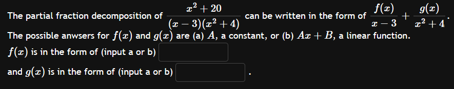 Solved The partial fraction decomposition of | Chegg.com