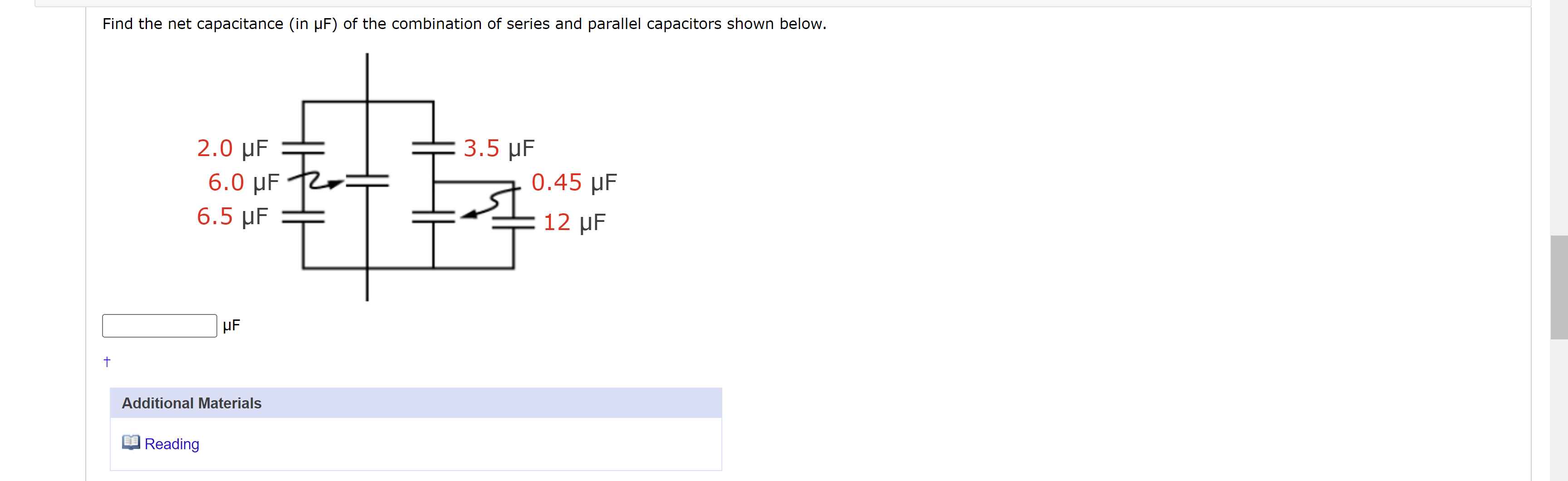 Solved Find the net capacitance (in μF ) of the combination | Chegg.com