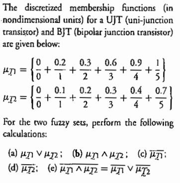 Solved The discretized membership functions in | Chegg.com