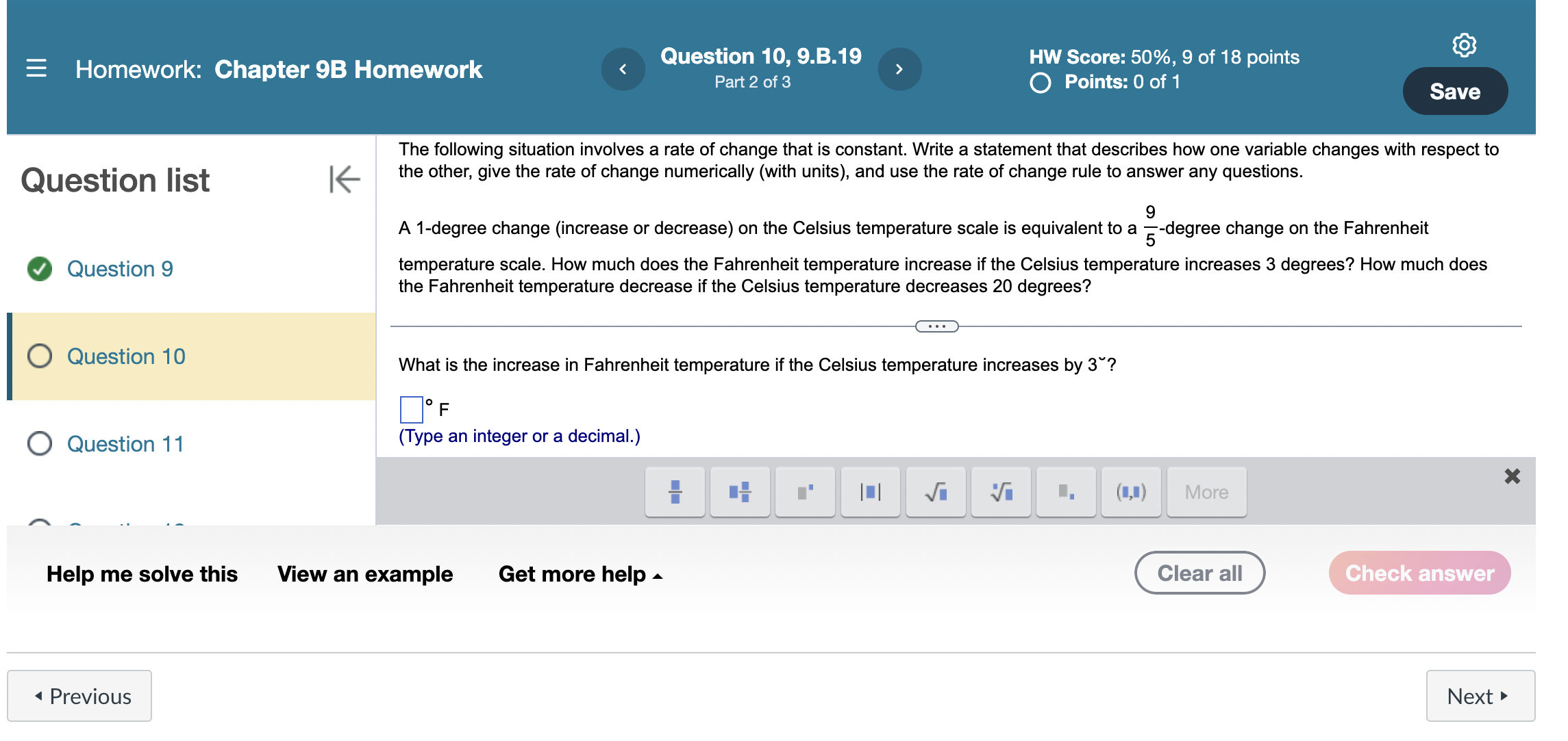The following situation involves a rate of change | Chegg.com