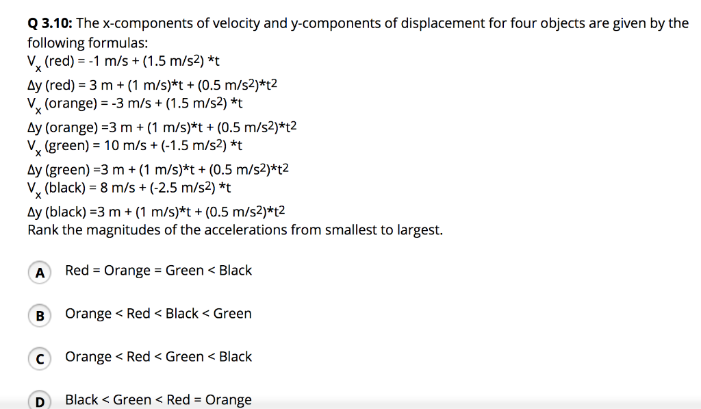 Solved Q 3.10: The x-components of velocity and y-components | Chegg.com