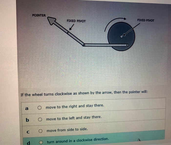 Solved D A B As the wheel begins to rotate, in which | Chegg.com