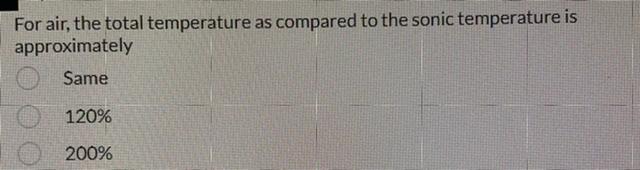 Solved For air, the total temperature as compared to the | Chegg.com