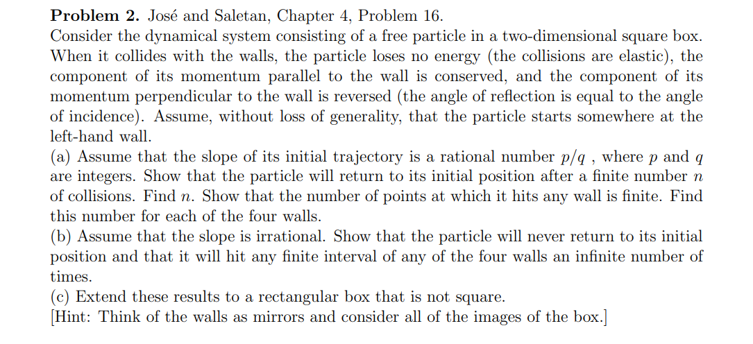 Solved Problem 2. ﻿José ﻿and Saletan, Chapter 4, ﻿Problem | Chegg.com
