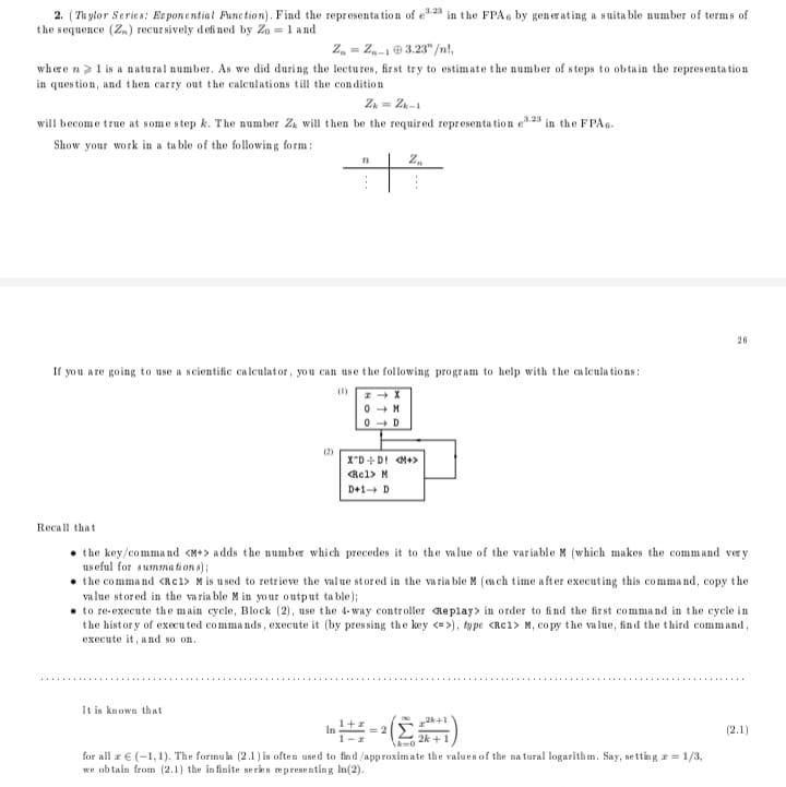 2. Taylor Series: Exponential function). Find the | Chegg.com