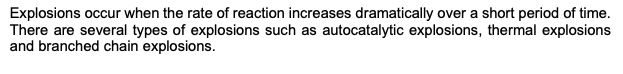 Solved REACTION ENGINEERING II Explosions occur when the | Chegg.com