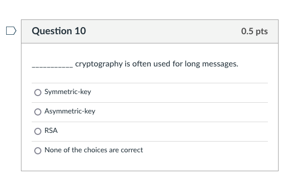 Solved cryptography is often used for long messages. | Chegg.com