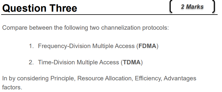 Solved Compare between the following two channelization | Chegg.com