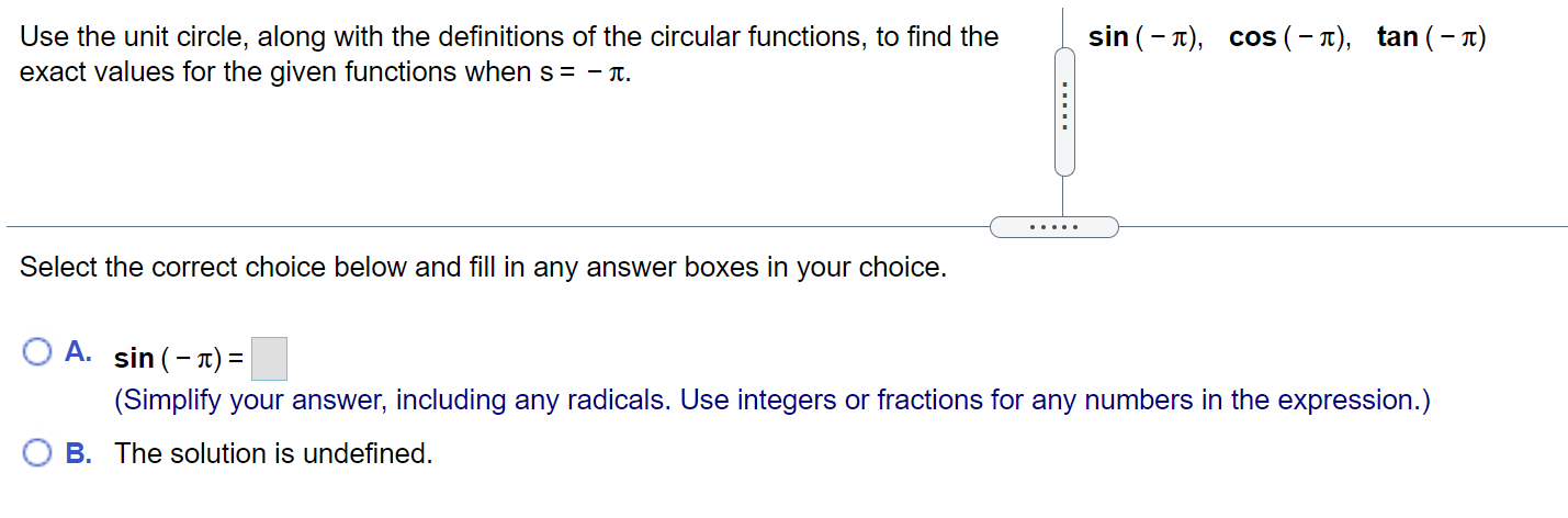Solved Use the unit circle, along with the definitions of | Chegg.com