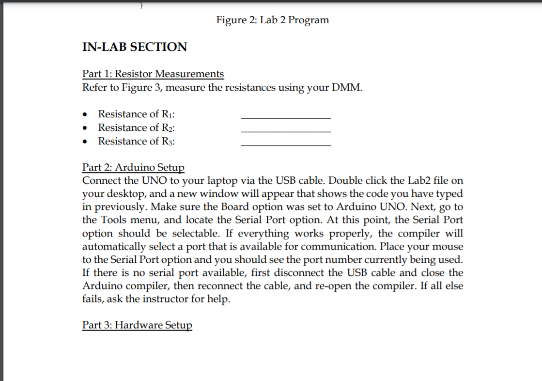 Figure 2: Lab 2 Program IN-LAB SECTION Part 1: | Chegg.com