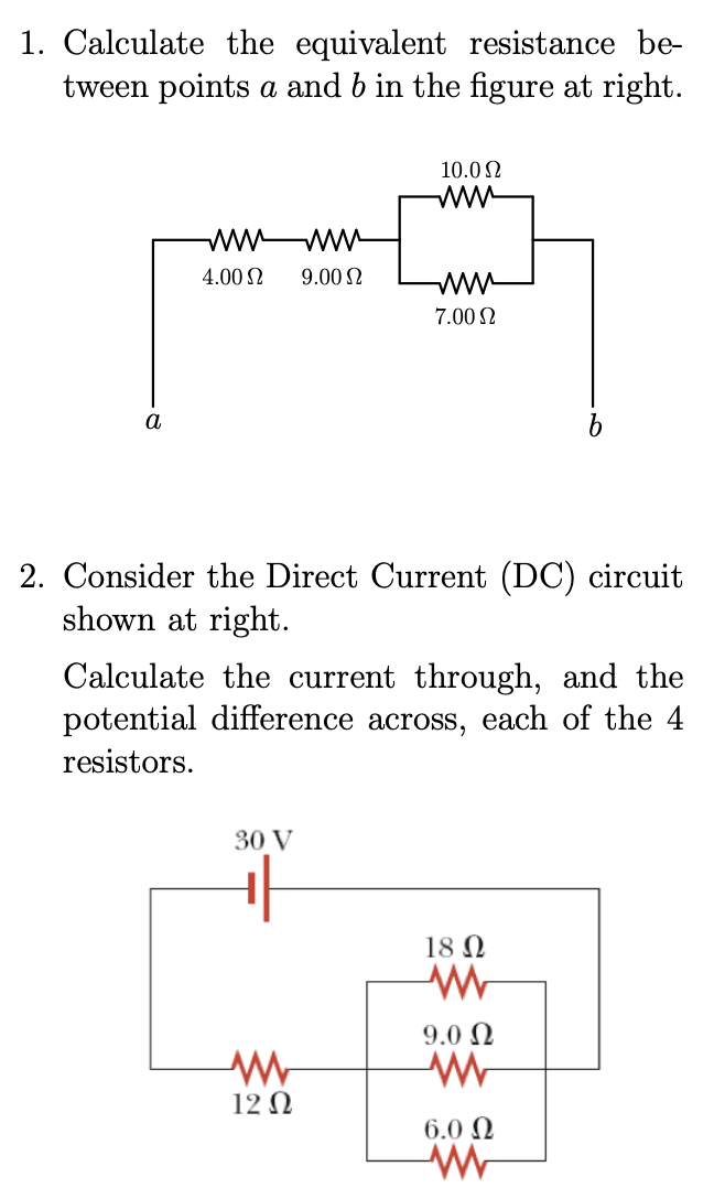 Solved 1. Calculate the equivalent resistance be- tween | Chegg.com