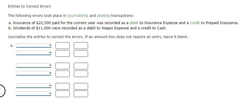 Solved Entries to Correct Errors The following errors took | Chegg.com Solved Entries to Correct Errors The following errors took | Chegg.com