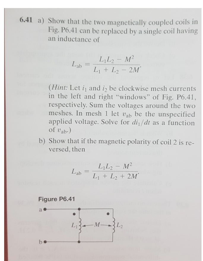 Solved 6.41 a) Show that the two magnetically coupled coils | Chegg.com