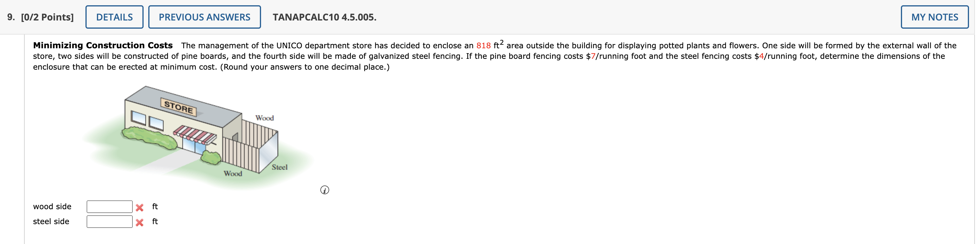 Solved enclosure that can be erected at minimum cost. (Round | Chegg.com