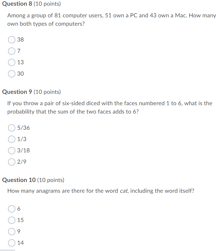 Solved Question 1 (10 points) Suppose 56 computer science | Chegg.com