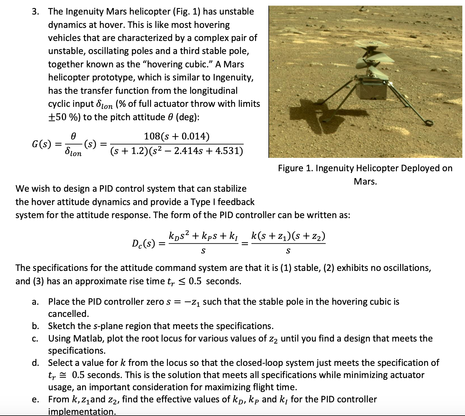 Solved 3. The Ingenuity Mars helicopter (Fig. 1) has | Chegg.com