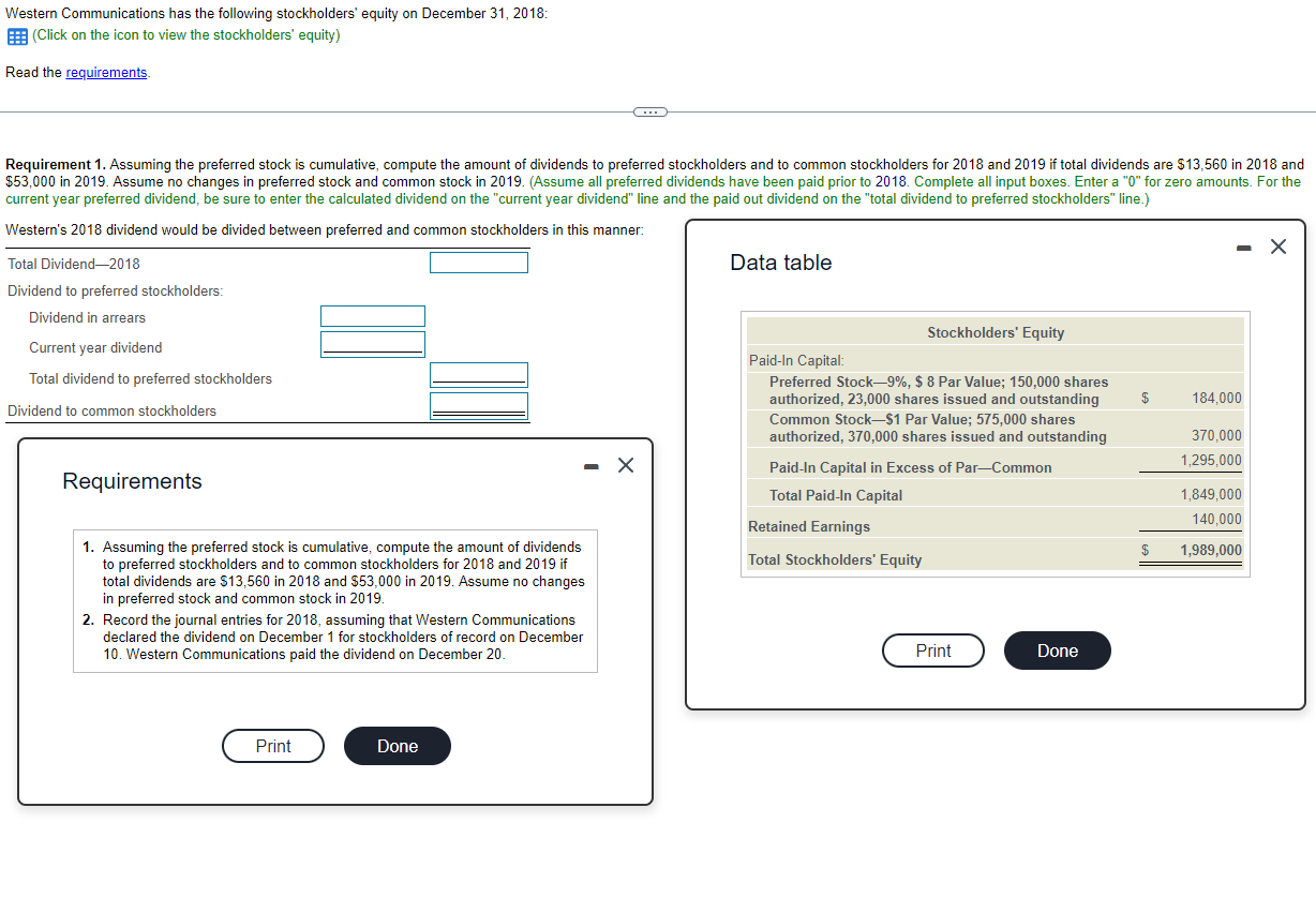 Solved Western Communications has the following | Chegg.com