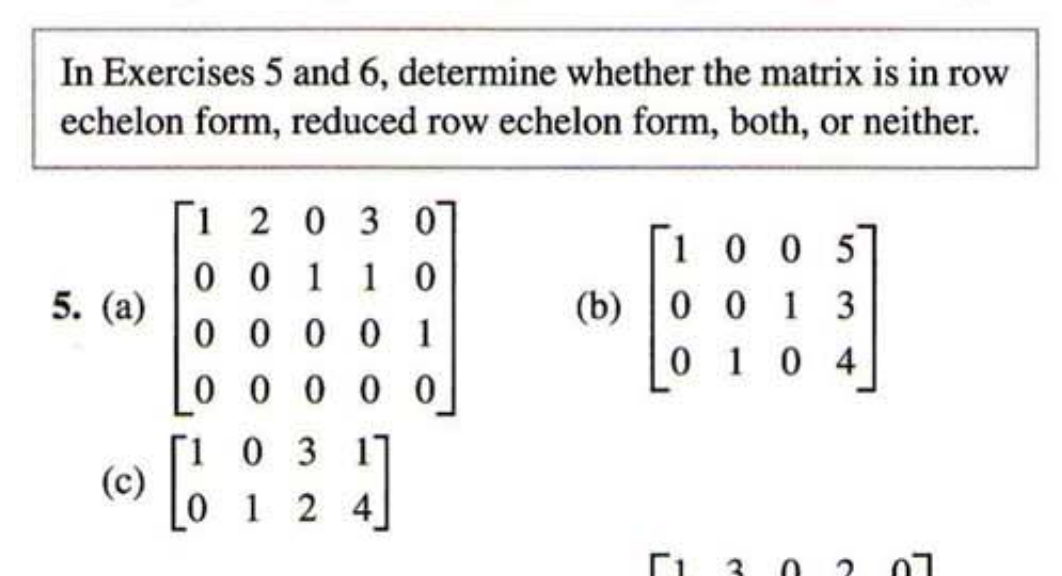 Solved In Exercises 5 and 6, determine whether the matrix is | Chegg.com