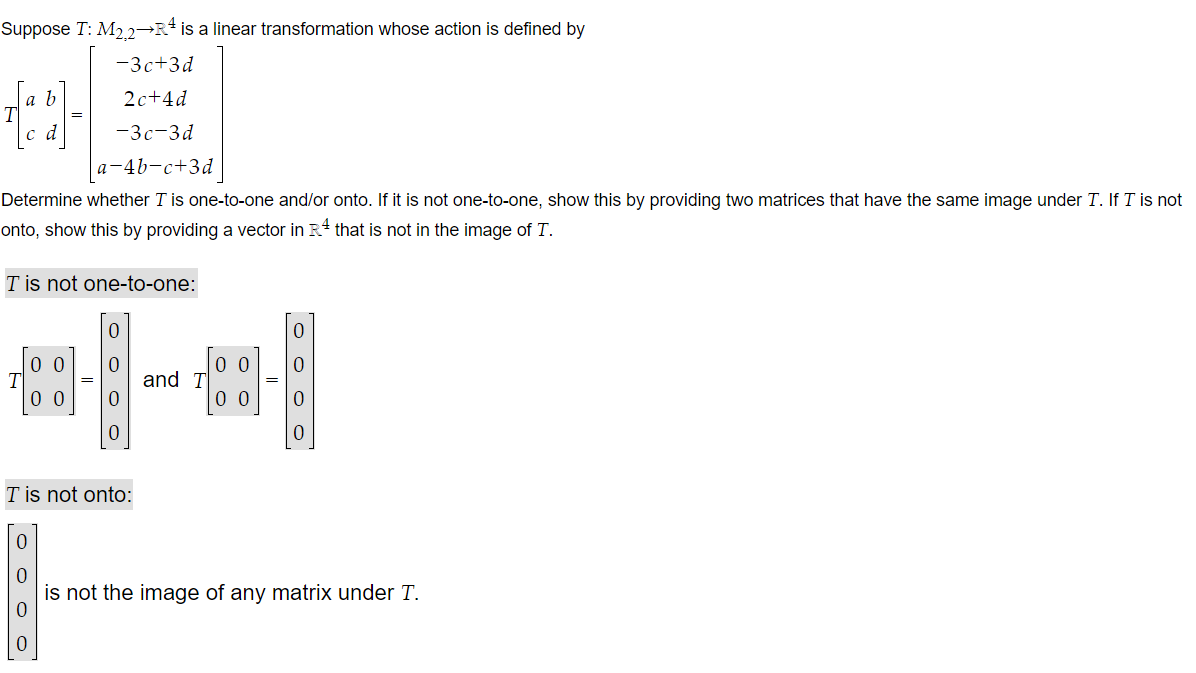 Solved Suppose T: M22+R4 is a linear transformation whose | Chegg.com