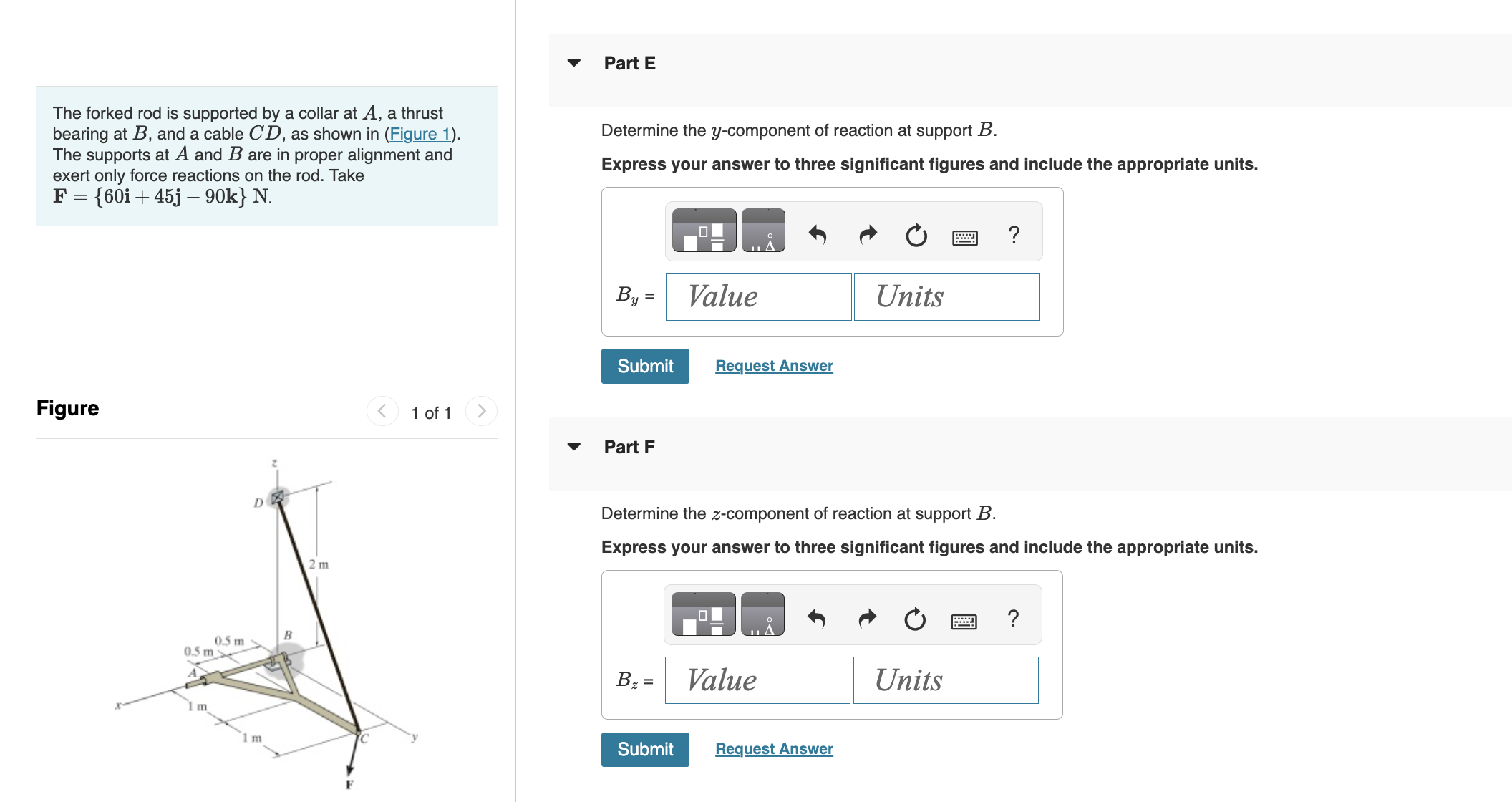Solved Determine the y -component of reaction at support B . | Chegg.com