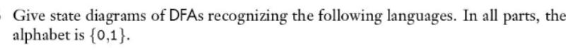 Solved Give state diagrams of DFAs recognizing the following | Chegg.com