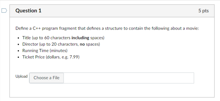 Solved Define A C Program Fragment That Defines A 8747
