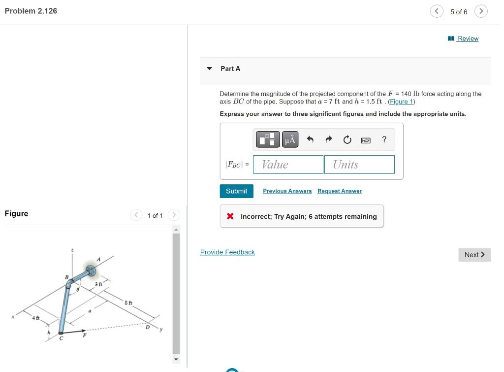 Solved Determine the magnitude of the projected component of | Chegg.com