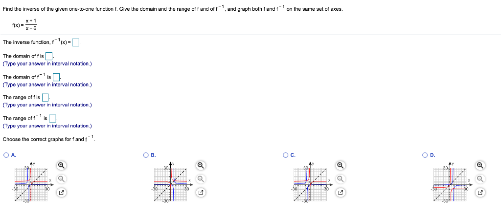 Solved Find the inverse of the given one-to-one function f. | Chegg.com