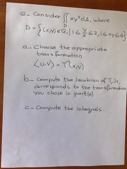 Solved 6. Consider SS xy²dA, where -{(x) EQ 11 5 73, 1 | Chegg.com