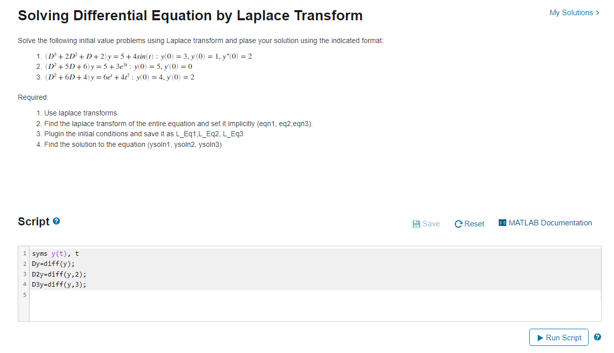 Solved Please type the complete matlab codes to input in | Chegg.com