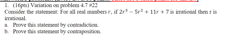 Solved 1. (16pts) Variation on problem 4.7 #22 Consider the | Chegg.com
