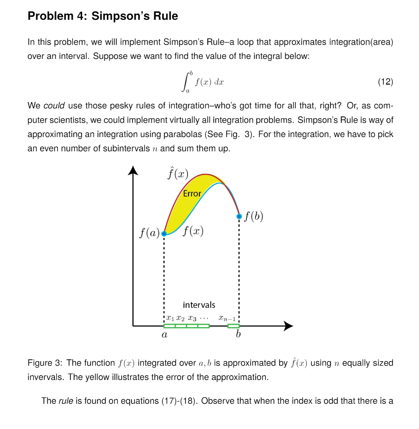 Solved Problem 4: Simpson's Rule In this problem, we will | Chegg.com