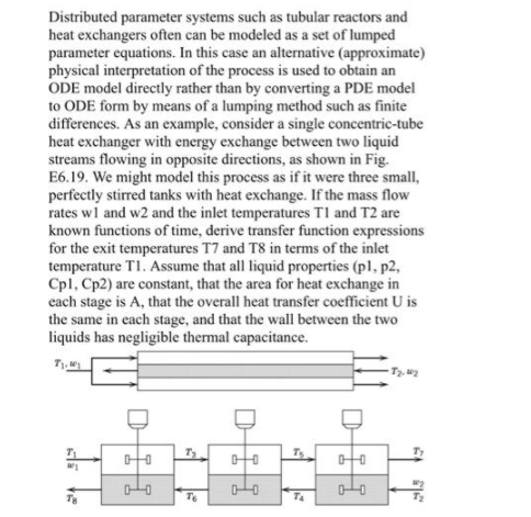 Distributed parameter systems such as tubular | Chegg.com