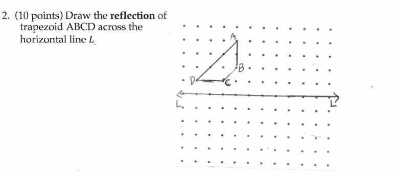 Solved 2. (10 points) Draw the reflection of trapezoid ABCD | Chegg.com