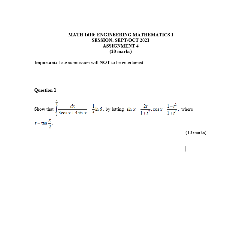 Solved MATH 1610: ENGINEERING MATHEMATICS I SESSION: | Chegg.com