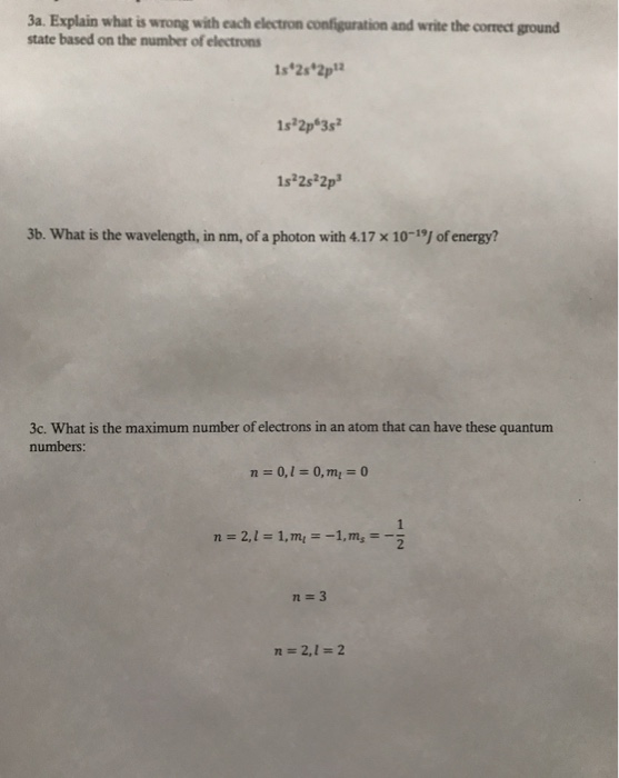 Solved 3a. Explain what is wrong with each electron | Chegg.com
